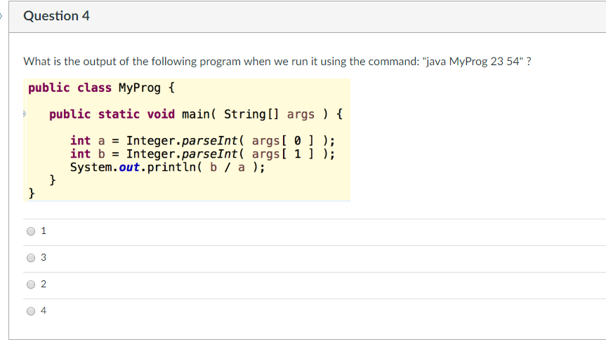 Solved Question 1 What is the output of the following code | Chegg.com