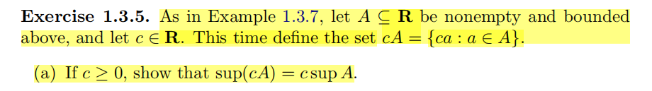 Solved Exercise 1.3.5. As in Example 1.3.7, let A C R be | Chegg.com