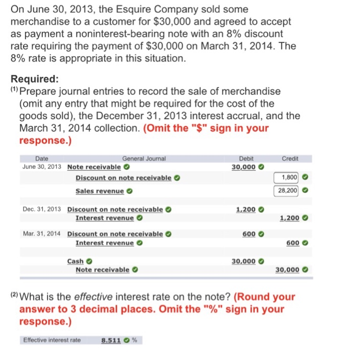 On June 30, 2013, the Esquire Company sold some | Chegg.com