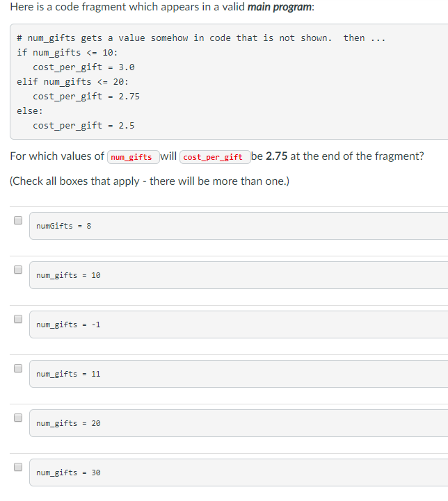 Solved Here is a code fragment which appears in a valid main | Chegg.com