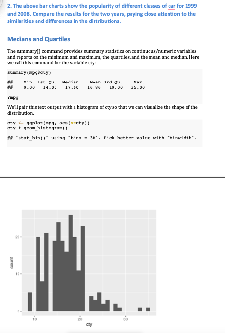 35 Points Visualizing and Comparing Distributions For | Chegg.com