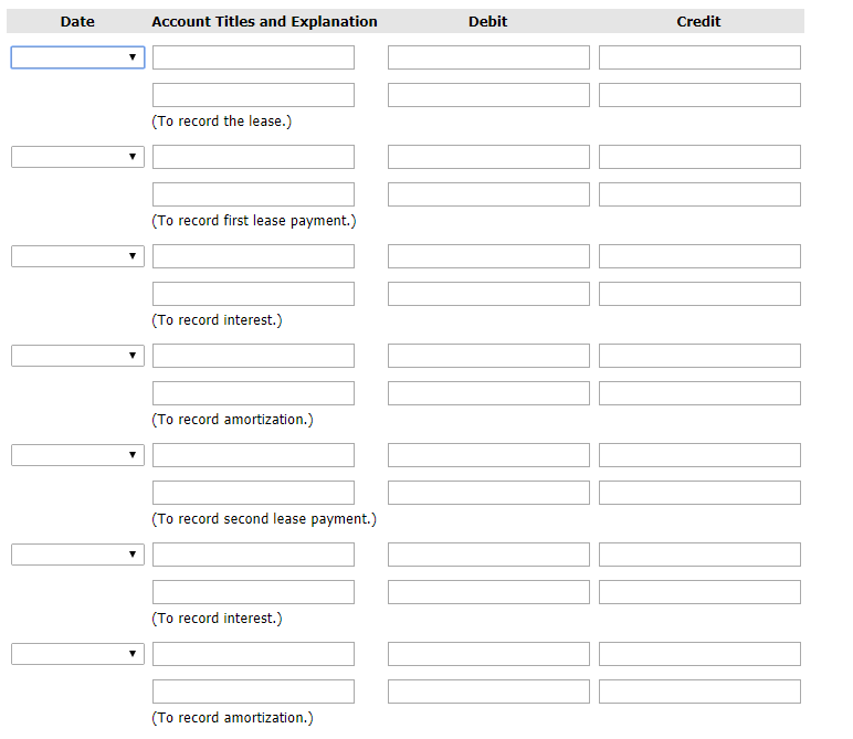 Solved Prepare all of the journal entries for the lessee for | Chegg.com