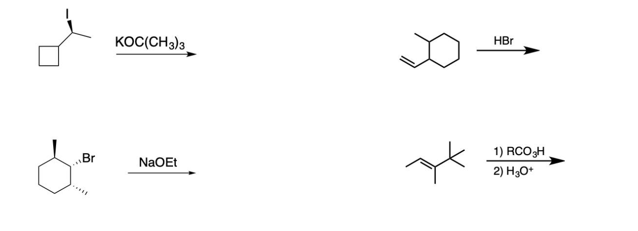 Solved KOC(CH3)3 HBr Br NaOEt 1) RCO3H 2) H3O+ | Chegg.com