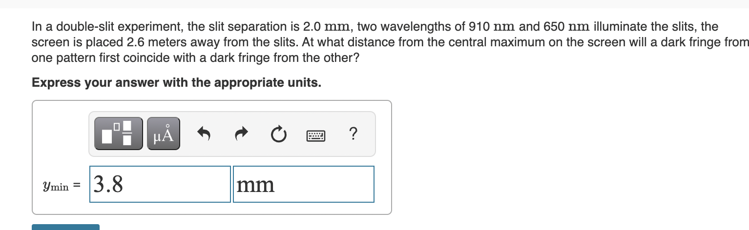 [Solved]: In a double-slit experiment, the slit separation