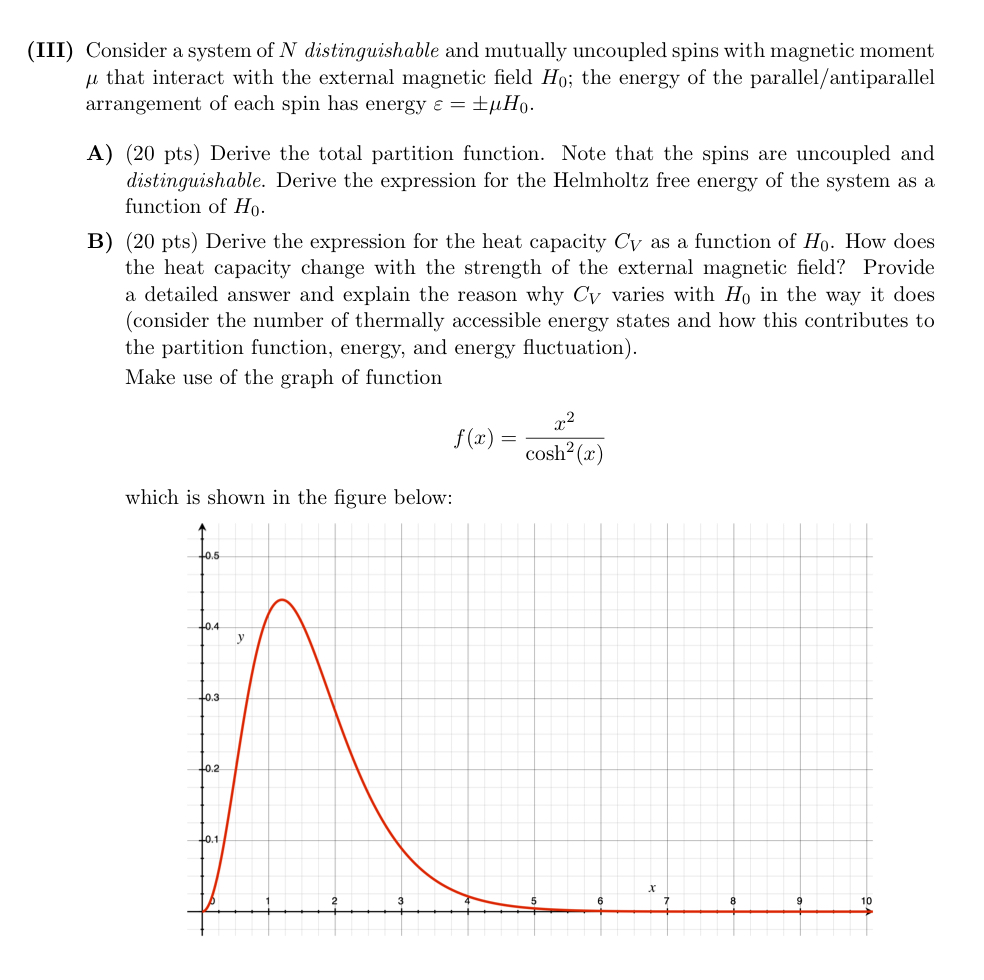 Solved (III) ﻿Consider a system of N ﻿distinguishable and | Chegg.com