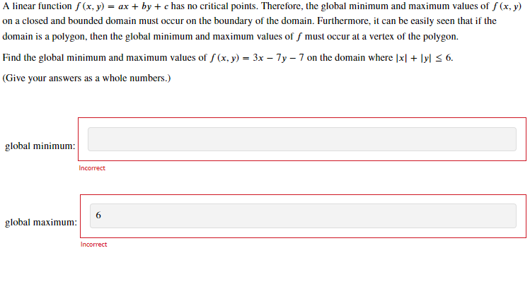 Solved A linear function f(x,y)=ax+by+c has no critical | Chegg.com