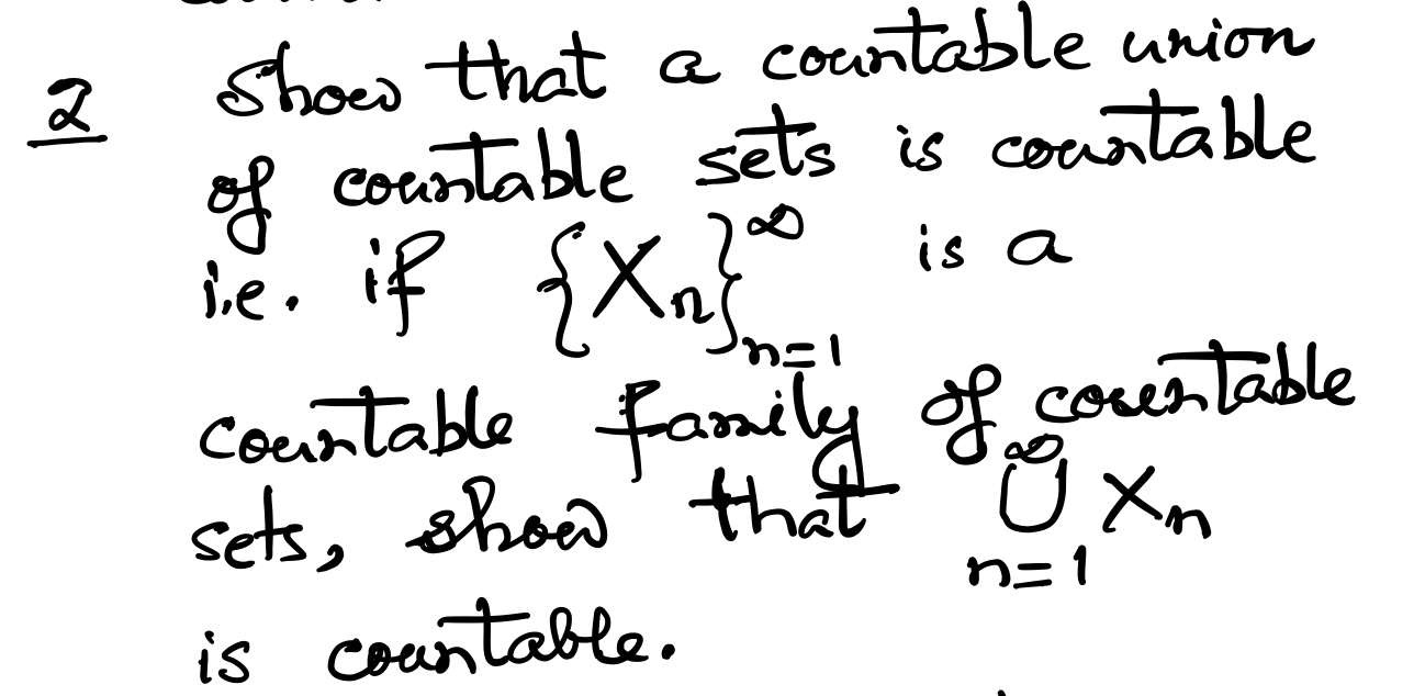 Solved rol is a Show that a countable union of countable | Chegg.com