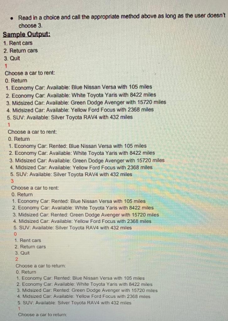 Solved Cse1322 Assignment 3 Background A Rental Car Company 7024