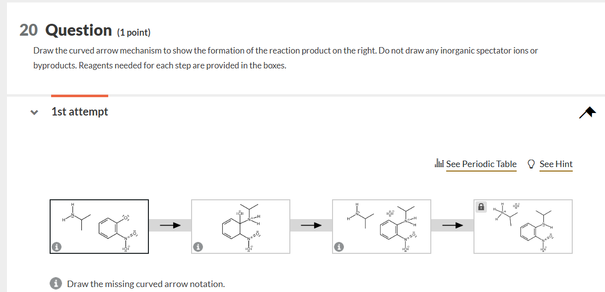 Solved 20 ﻿Question (1 ﻿point) ﻿Draw the curved arrow | Chegg.com