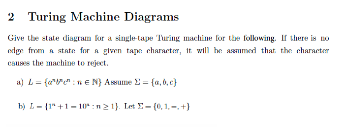 Solved 2.) Give the state diagram for a single-tape Turing | Chegg.com