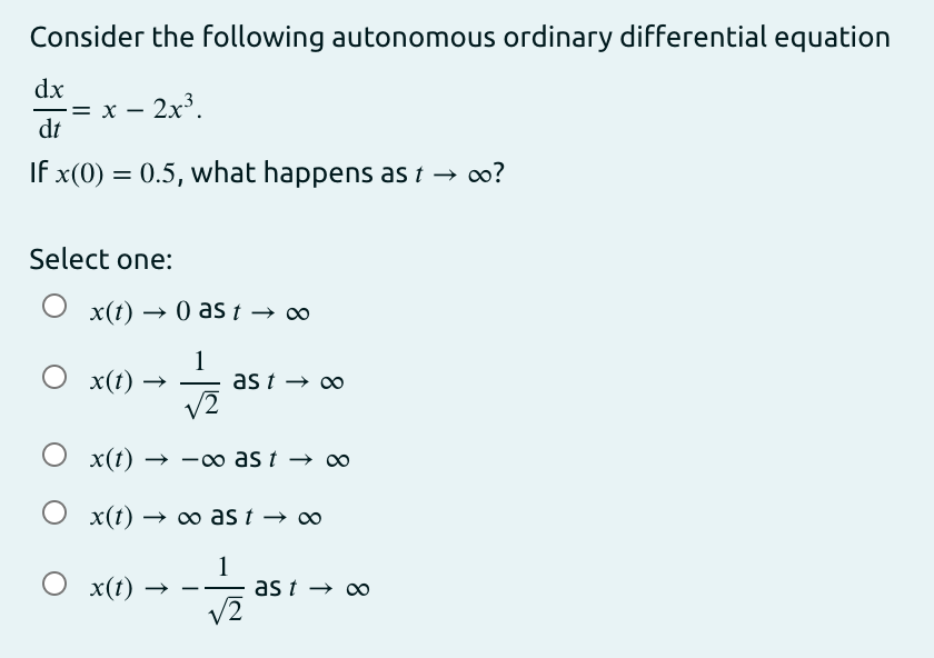 Solved Consider the following autonomous ordinary | Chegg.com