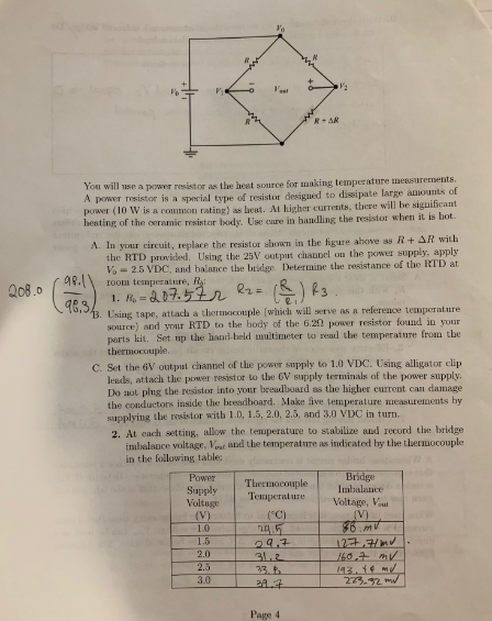 Solved III. Temperature Measurement with an RTD (20 points) | Chegg.com