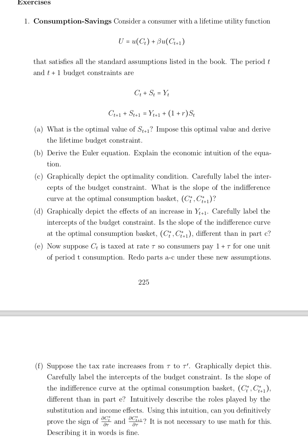 Solved Exercises 1. Consumption-Savings Consider a consumer | Chegg.com