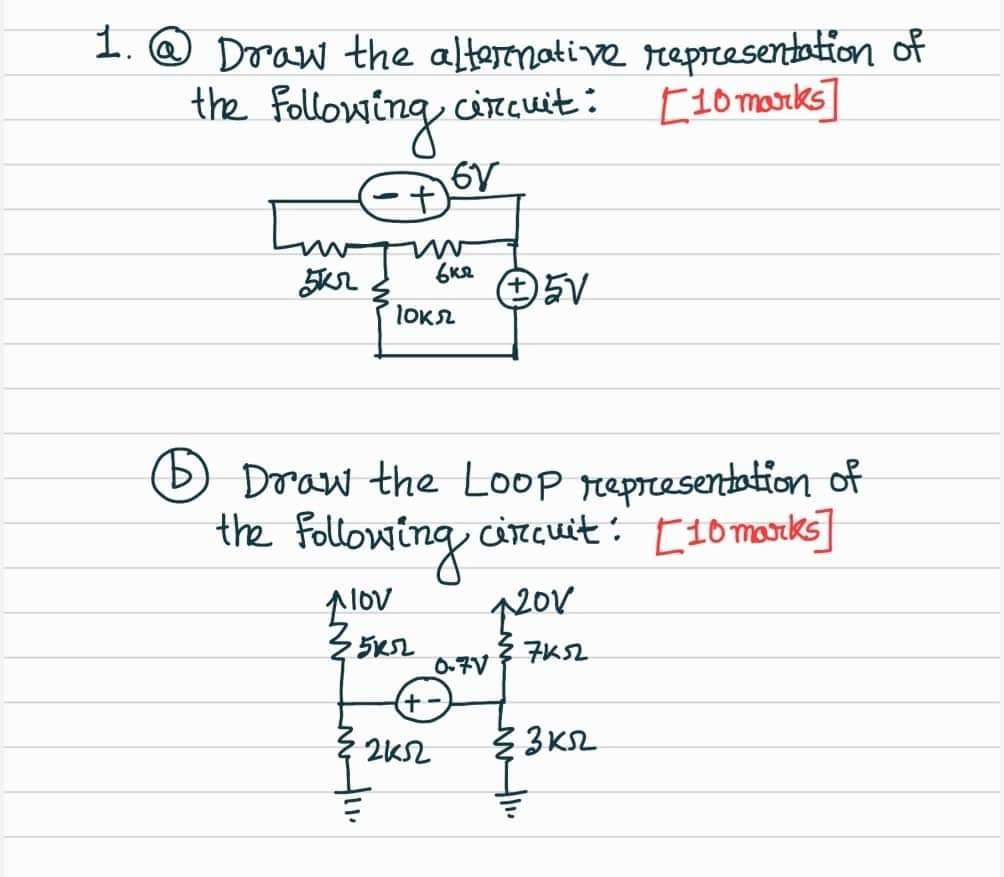 Solved 1. @ Draw the alternative representation of the | Chegg.com Solved 1. @ Draw the alternative representation of the | Chegg.com