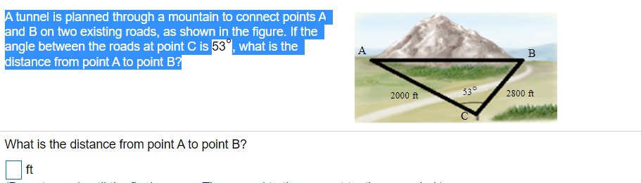 Solved A tunnel is planned through a mountain to connect | Chegg.com