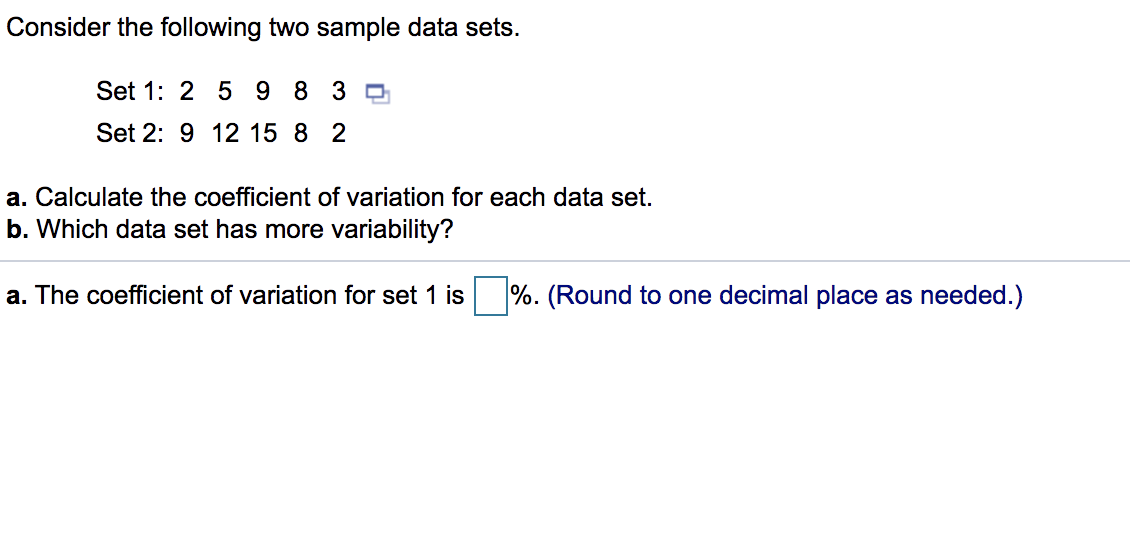 Solved Consider the following two sample data sets. Set 1: 2 | Chegg.com