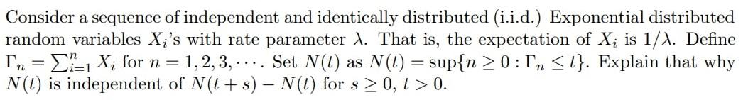 Solved Consider a sequence of independent and identically | Chegg.com