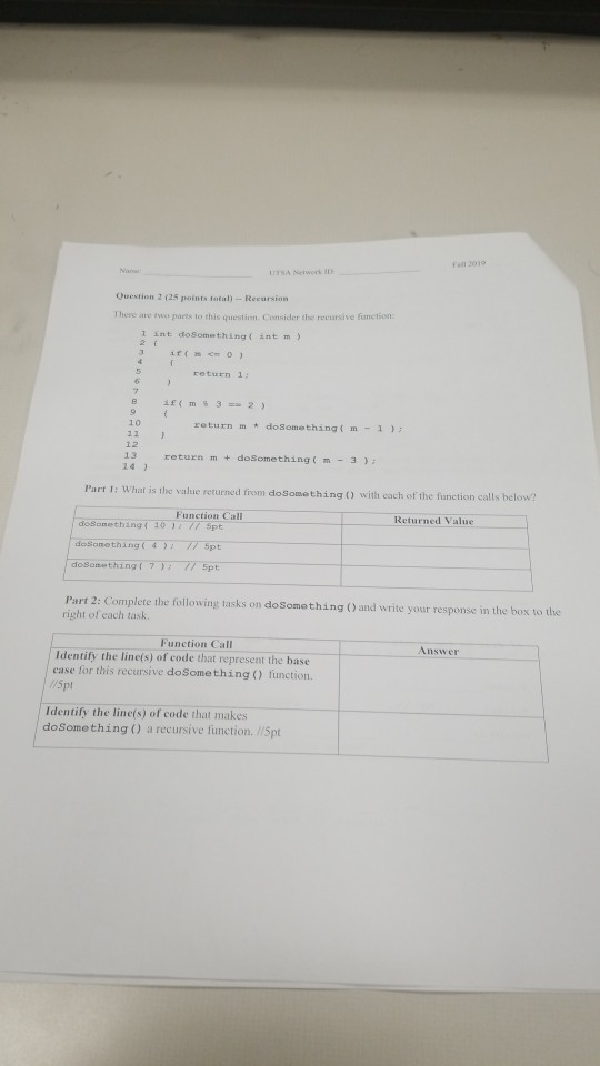 Solved Ouestion 2 (25 points total) - Recursion There are | Chegg.com