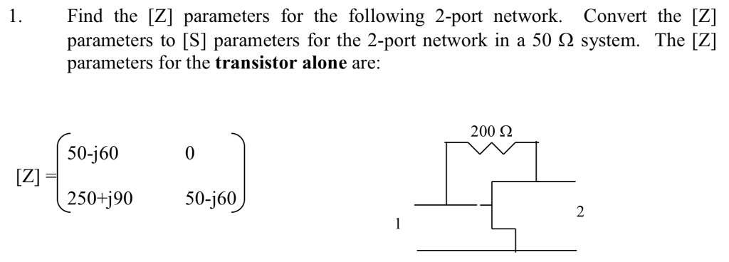 Solved 1. Find the [Z] parameters for the following 2-port | Chegg.com