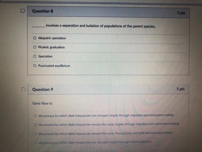 Solved | Question 6 10 pts Paleospecies are: O species that | Chegg.com