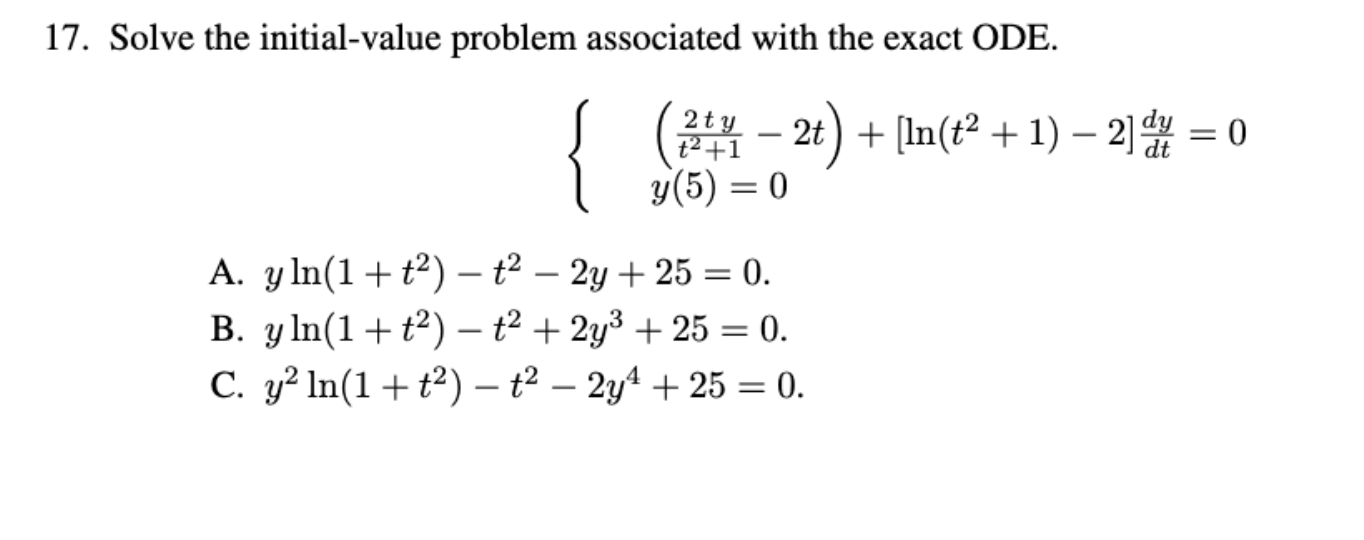 Solved 17. Solve the initial-value problem associated with | Chegg.com
