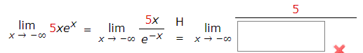Solved limx→-∞5xex=limx→-∞5xe-x=?Hlimx→-∞ | Chegg.com