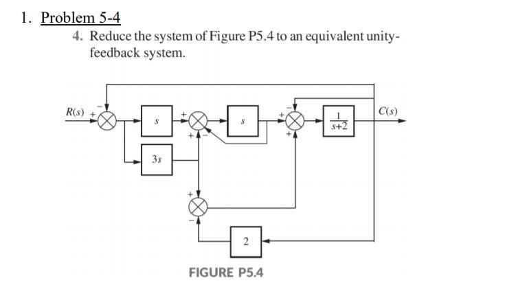 Solved 1. Problem 5-4 4. Reduce the system of Figure P5.4 to | Chegg.com