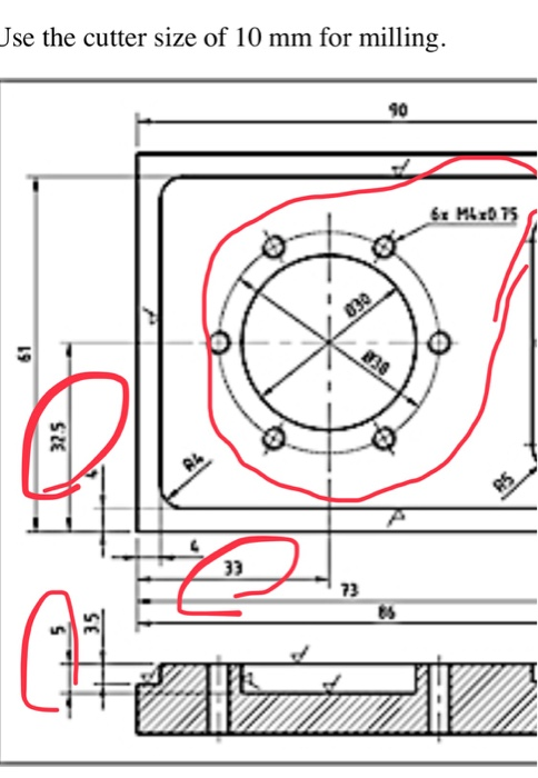 Solved write the CNC G code of the circles shown in the | Chegg.com
