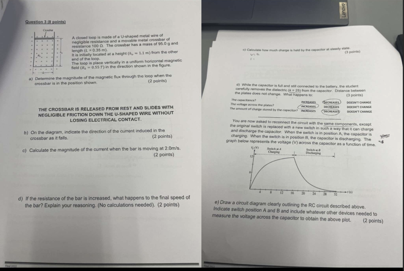 Solved c) ﻿Calculate how much charge is held by the | Chegg.com
