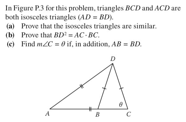 Solved In Figure P.3 for this problem, triangles BCD and ACD | Chegg.com