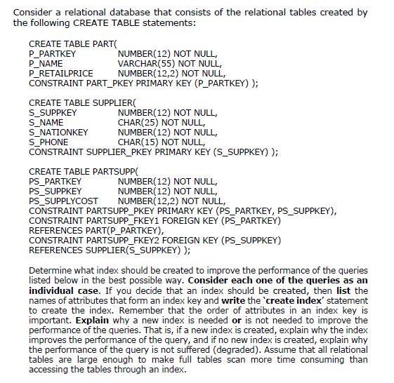 Solved Consider a relational database that consists of the | Chegg.com