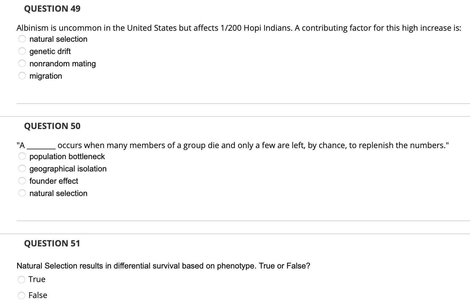 Solved QUESTION 49 Albinism is uncommon in the United States | Chegg.com