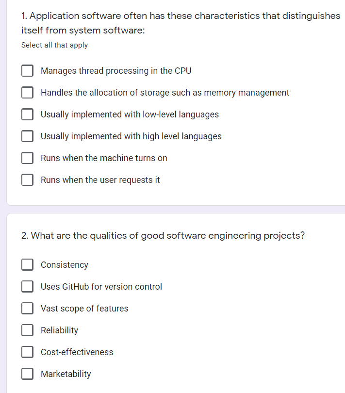 Solved 1. Application software often has these | Chegg.com