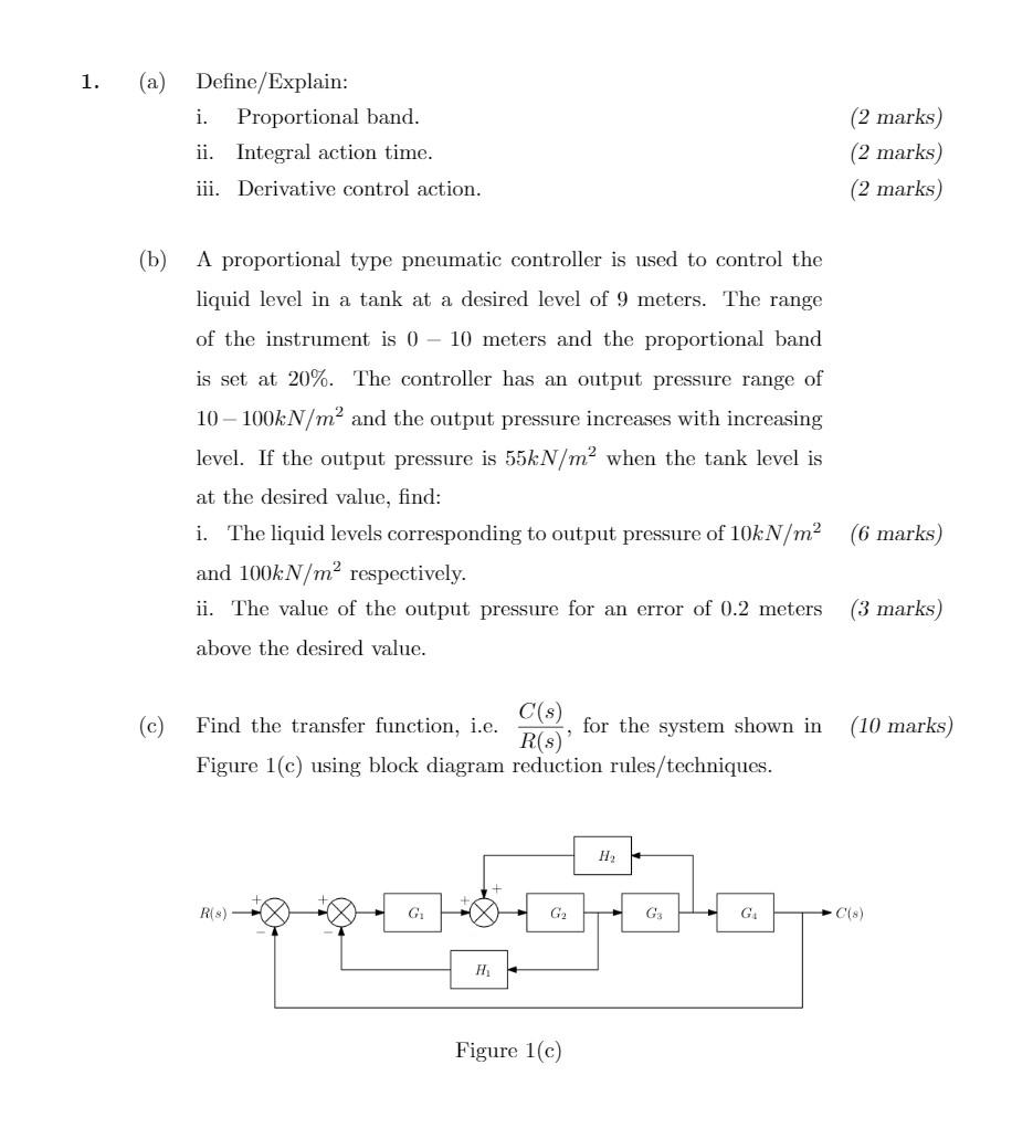 Solved 1. Define/Explain: i. Proportional band. ii. Integral | Chegg.com