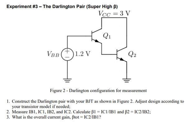 Solved Experiment #3 – The Darlington Pair (Super High B) | Chegg.com
