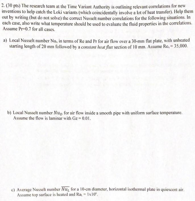 Solved 2. (30 pts) The research team at the Time Variant | Chegg.com