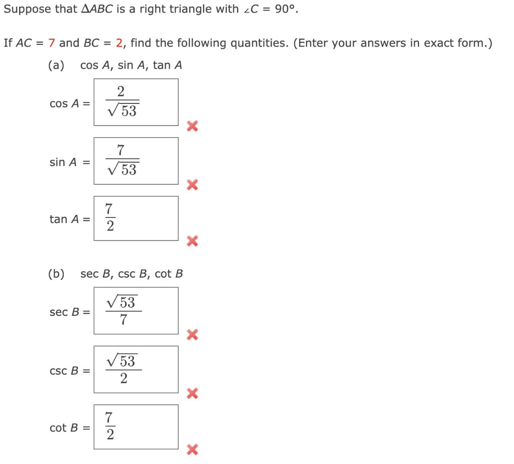 Solved Suppose that AABC is a right triangle with 2C = 90°. | Chegg.com