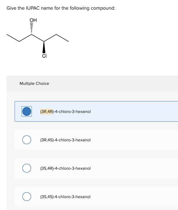 Solved Give the IUPAC name for the following compound: OH CI | Chegg.com