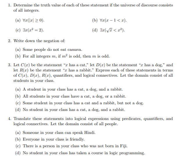 [solved] 1 Determine The Truth Value Of Each Of These St