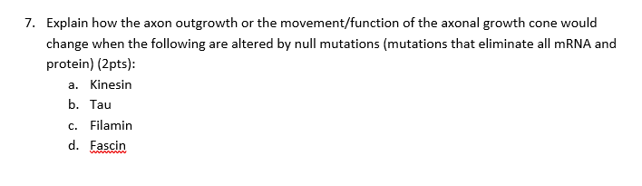 Explain how the axon outgrowth or the | Chegg.com