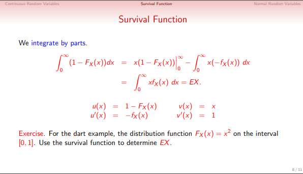 Solved Continuous Random Variables Survival Function Normal | Chegg.com