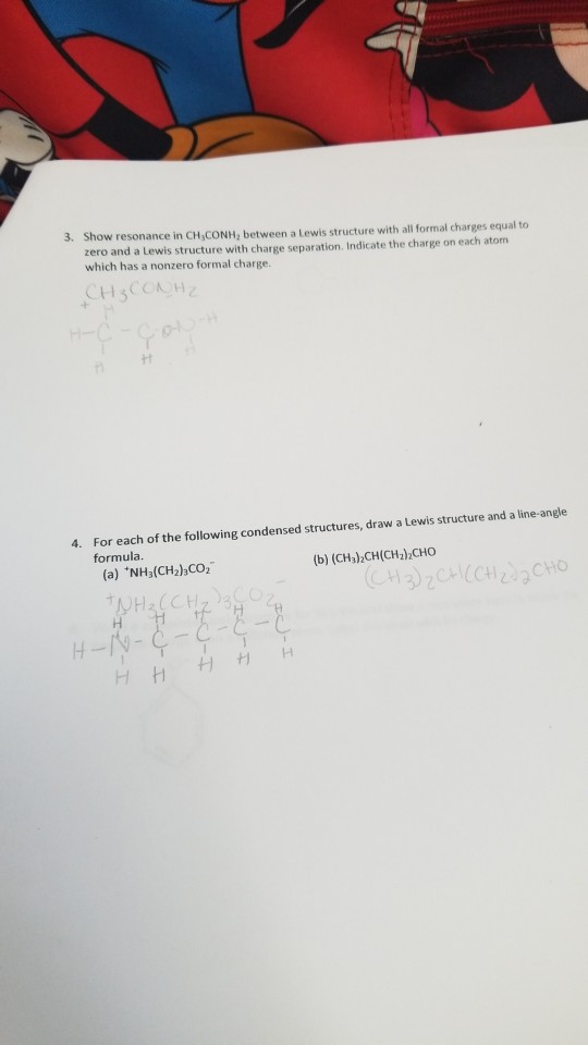 Solved 3. Show resonance in CH,CONH2 between a Lewis | Chegg.com