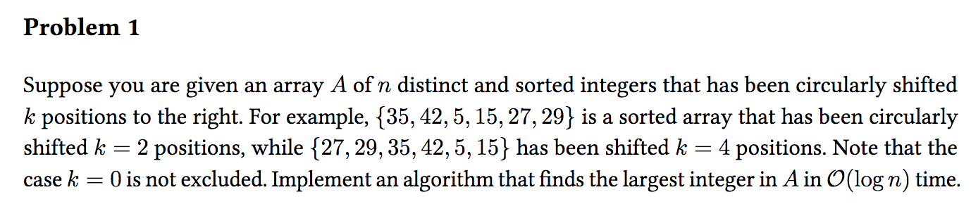 Problem 1 Suppose you are given an array A of n | Chegg.com