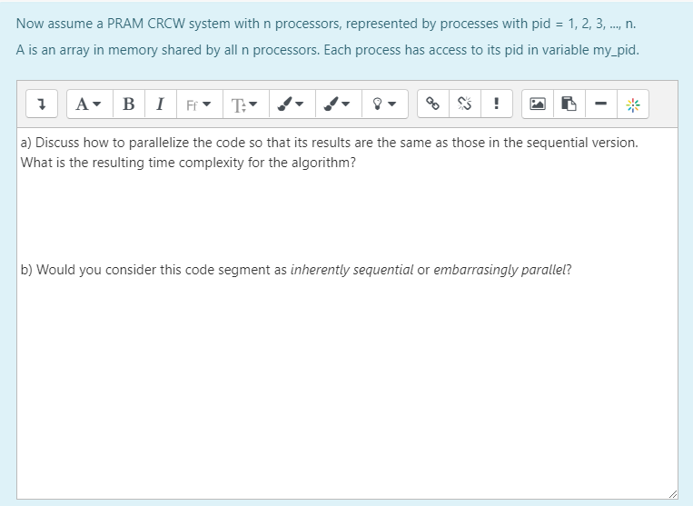 Solved Consider the code segment below, where A is an n x n | Chegg.com