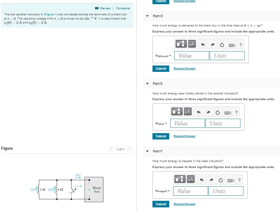 Solved Review | Constants Part A The two parallel inductors | Chegg.com