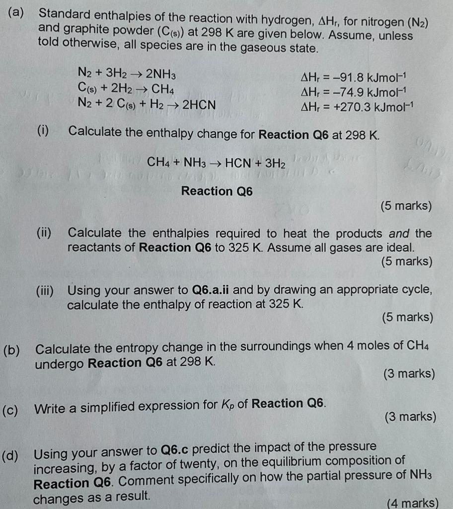 [Solved]: a) Standard enthalpies of the reaction with hydr