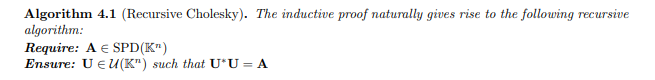 Solved 4 Cholesky Factorisation 1 A Using The Recursive 