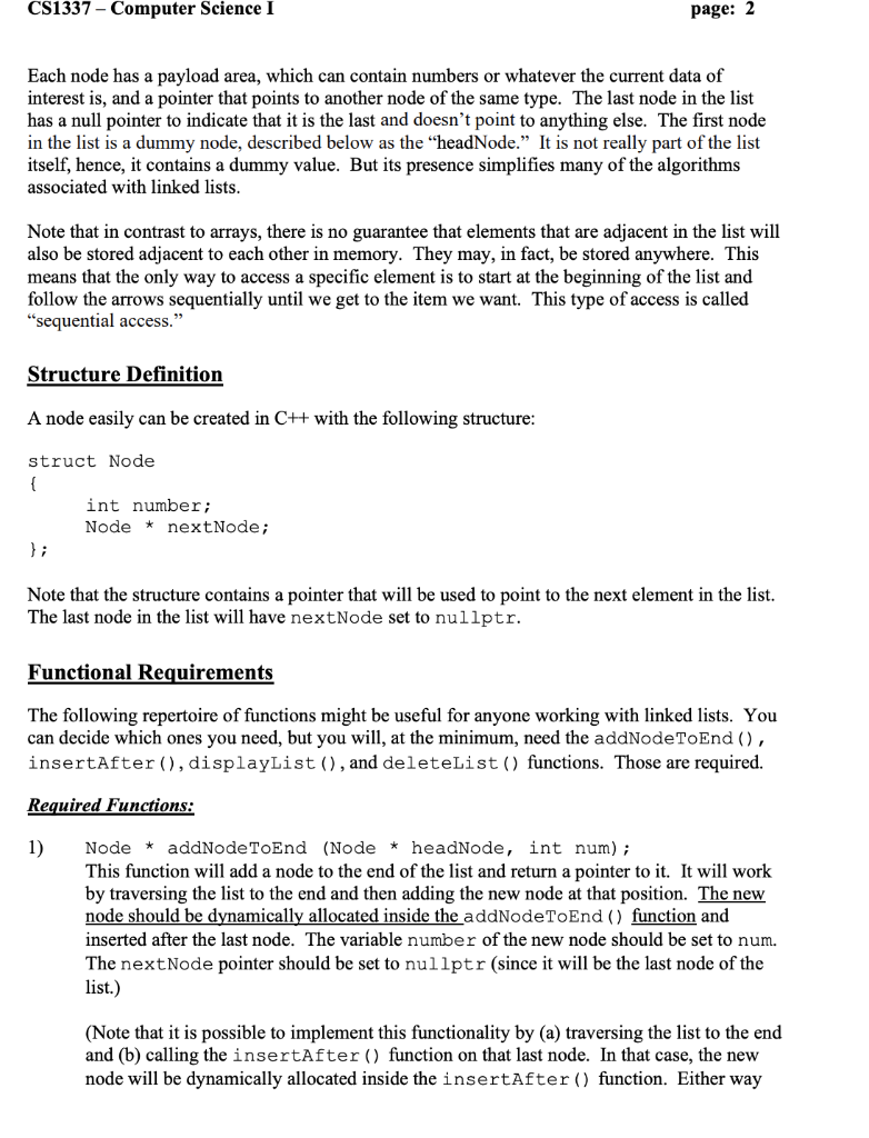 Solved Assignment #6 - Linked List Basics and Strings | Chegg.com