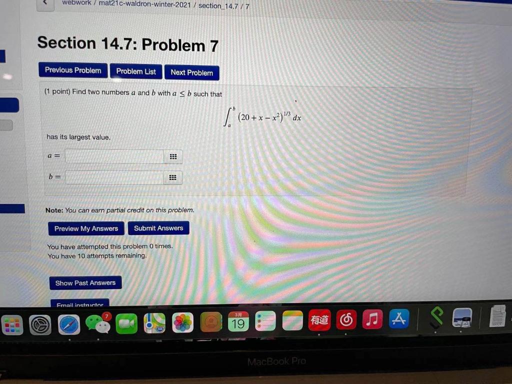 Solved webwork/ mat21c-waldron-winter-2021 / section_14.7 / | Chegg.com