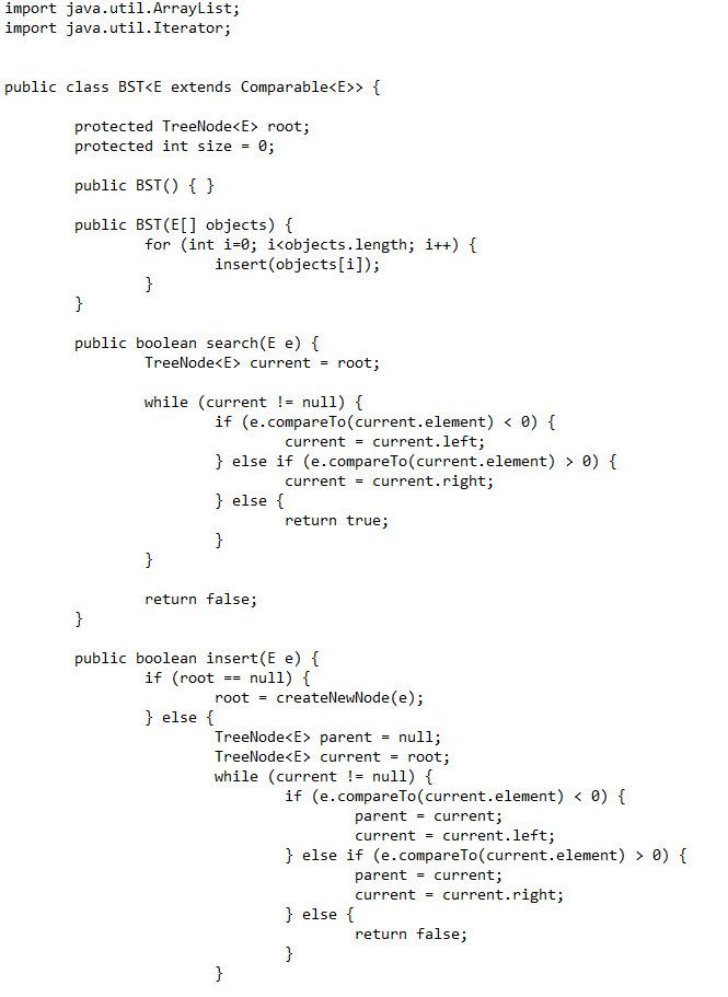 Solved Eleventh Assignment - Binary Search Tree Package: | Chegg.com
